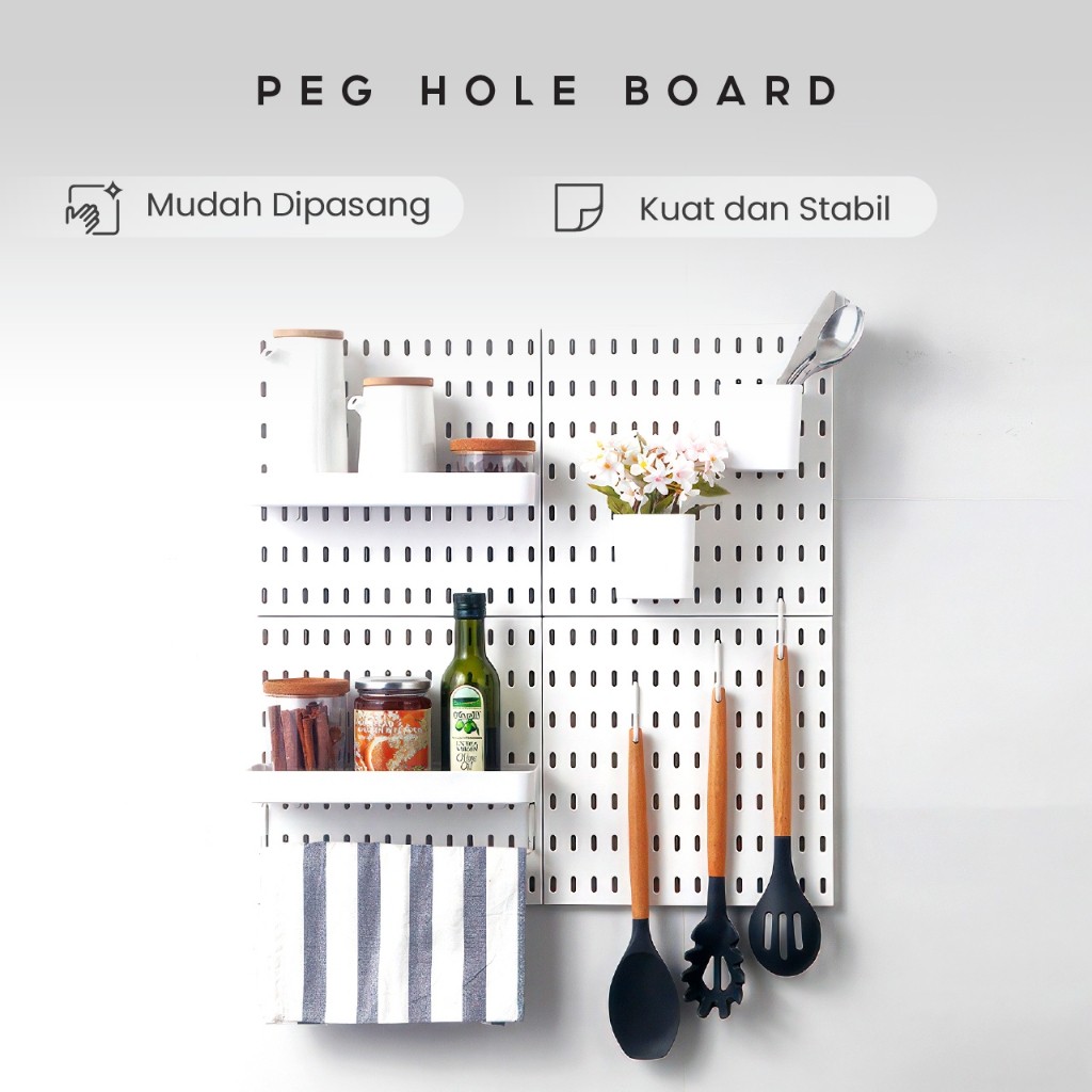 Jual Rak Dinding Gantung Tanpa Paku Board Room Kitchen Organizer ...