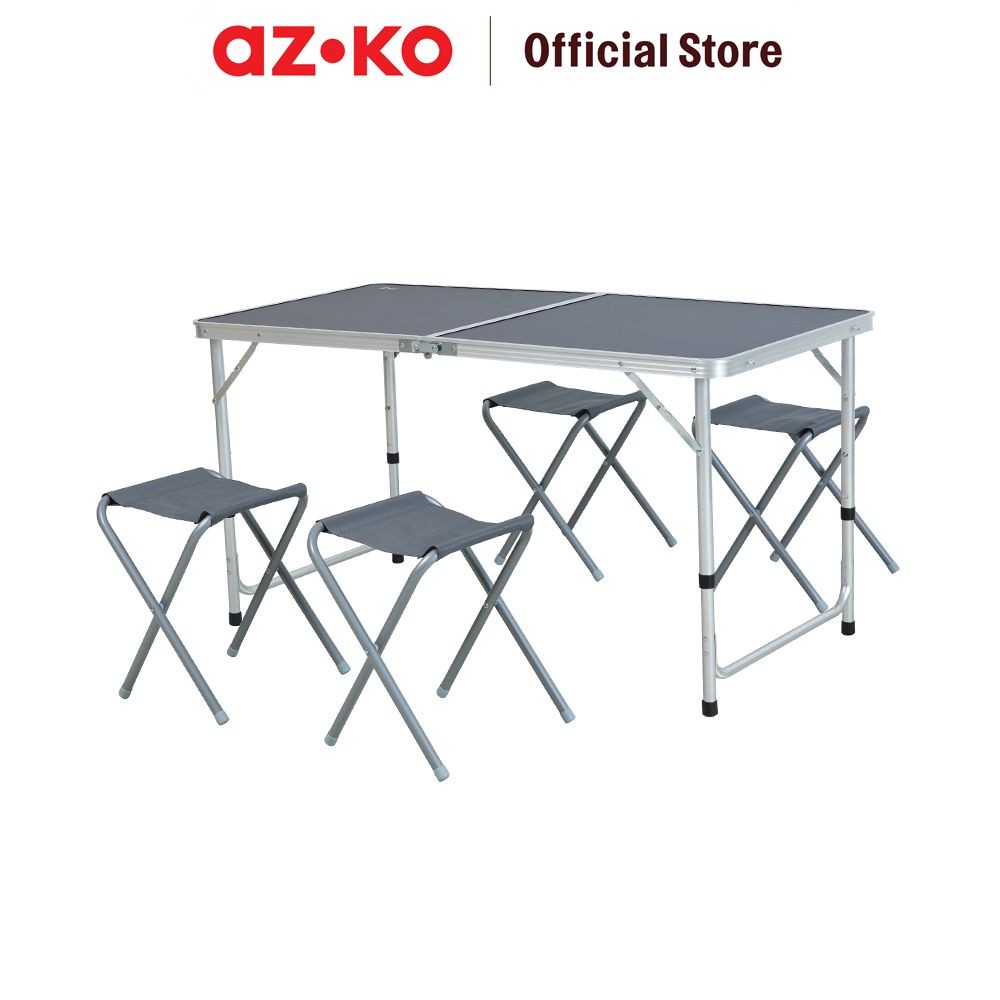 Jual AZKO Soleil Set 5 Pcs Bangku & Meja Lipat Serbaguna - Abu-Abu ...