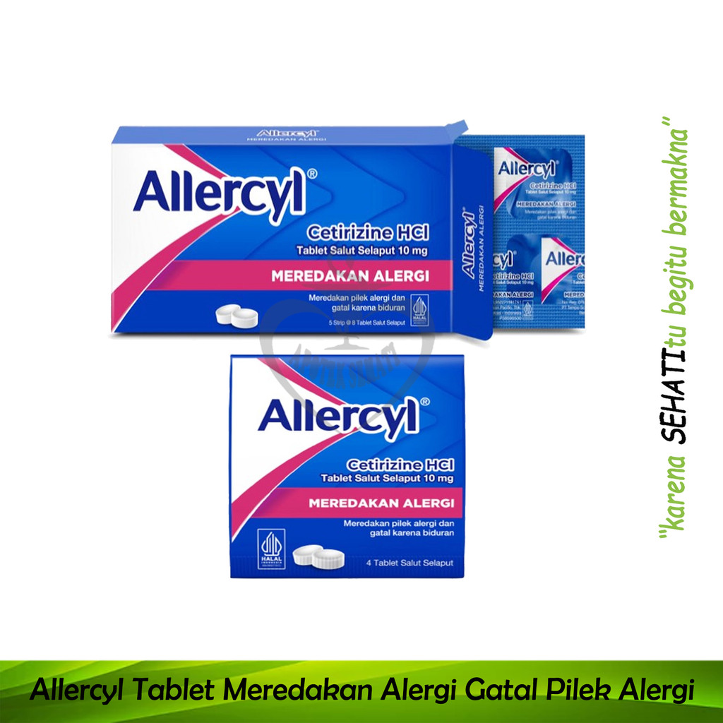 Jual Allercyl Tablet Mengatasi Alergi Gatal Pilek Alergi | Shopee Indonesia