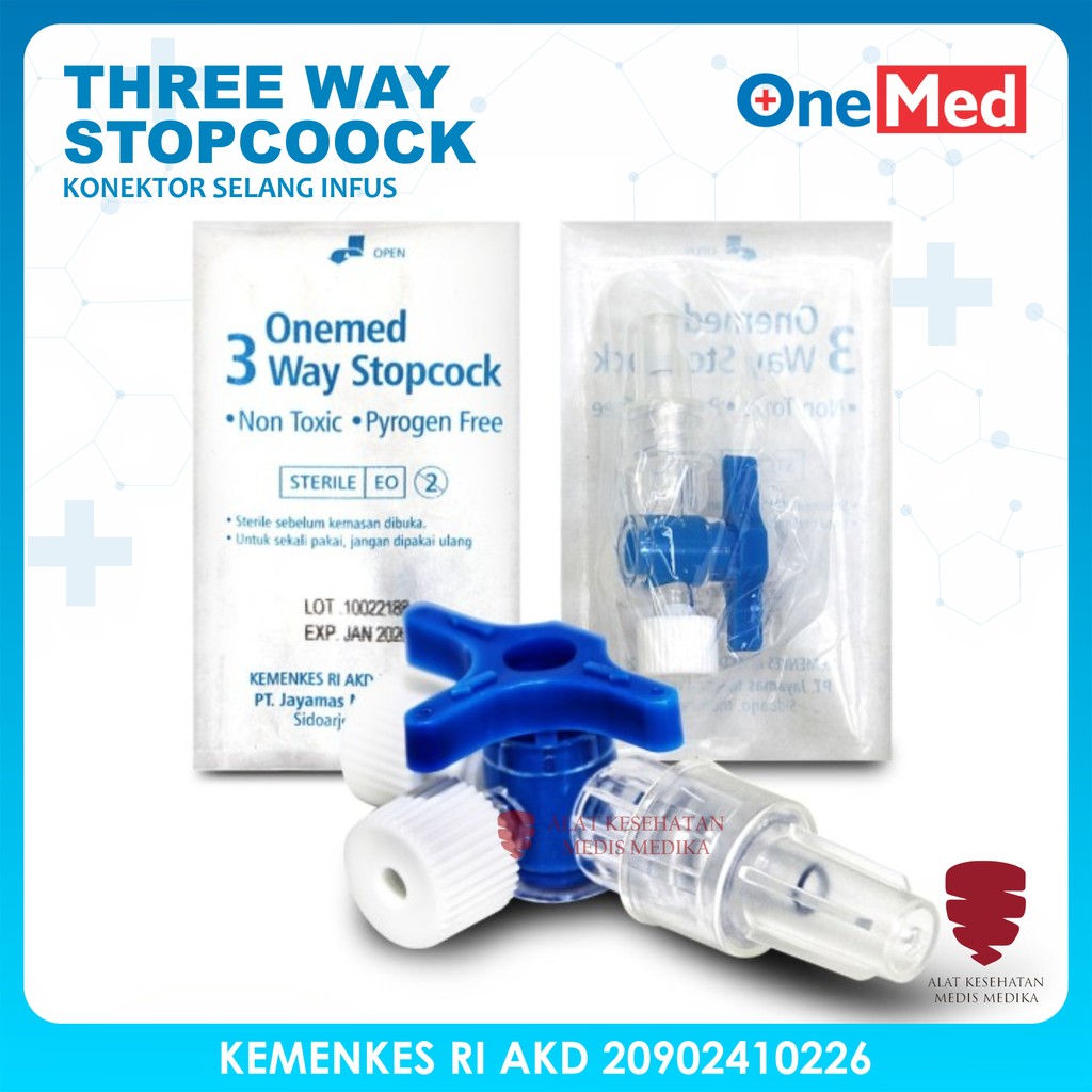 Jual Onemed Three Way Stopcock Conector Konektor Infus Peralatan Steril ...