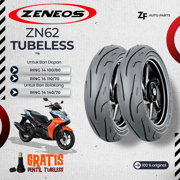 Jual BAN MOTOR AEROX ZENEOS ZN62 Ring 14 TUBELESS DEPAN BELAKANG AEROX ...