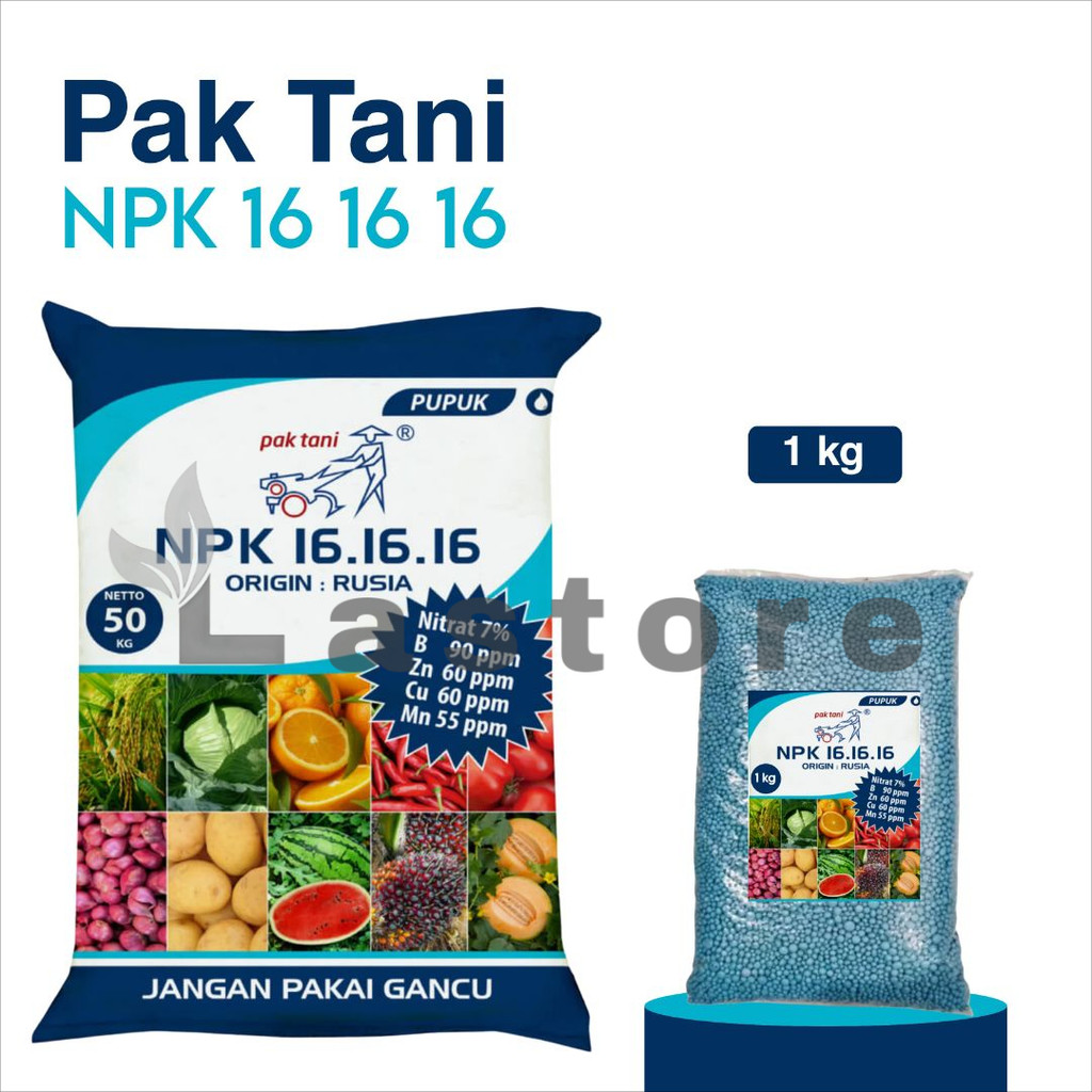 Jual Pupuk Npk Pak Tani Npk 16 16 16 Kemasan Repack 1 Kg Origin Rusia | Shopee Indonesia