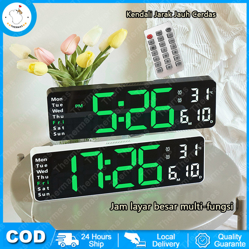 Jual Jam layar besar 13 inci Jam dinding digital besar Kontrol jarak ...