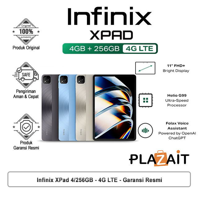 Jual Infinix XPad 4/256GB 4G LTE - Mediatek Helio G99 - 11" 90Hz FHD+ ...