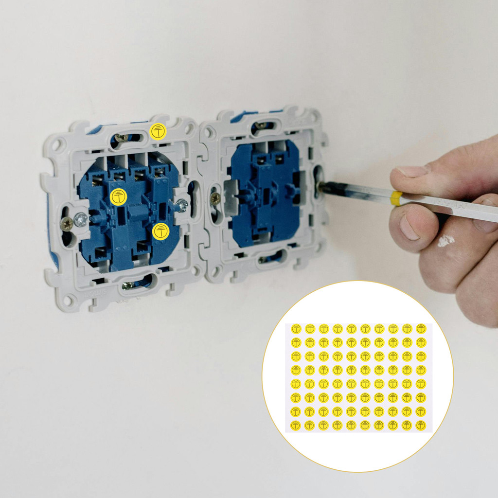 Jual 800 Pcs Ground Warning Stickers Grounding Sign Electrical Symbol ...