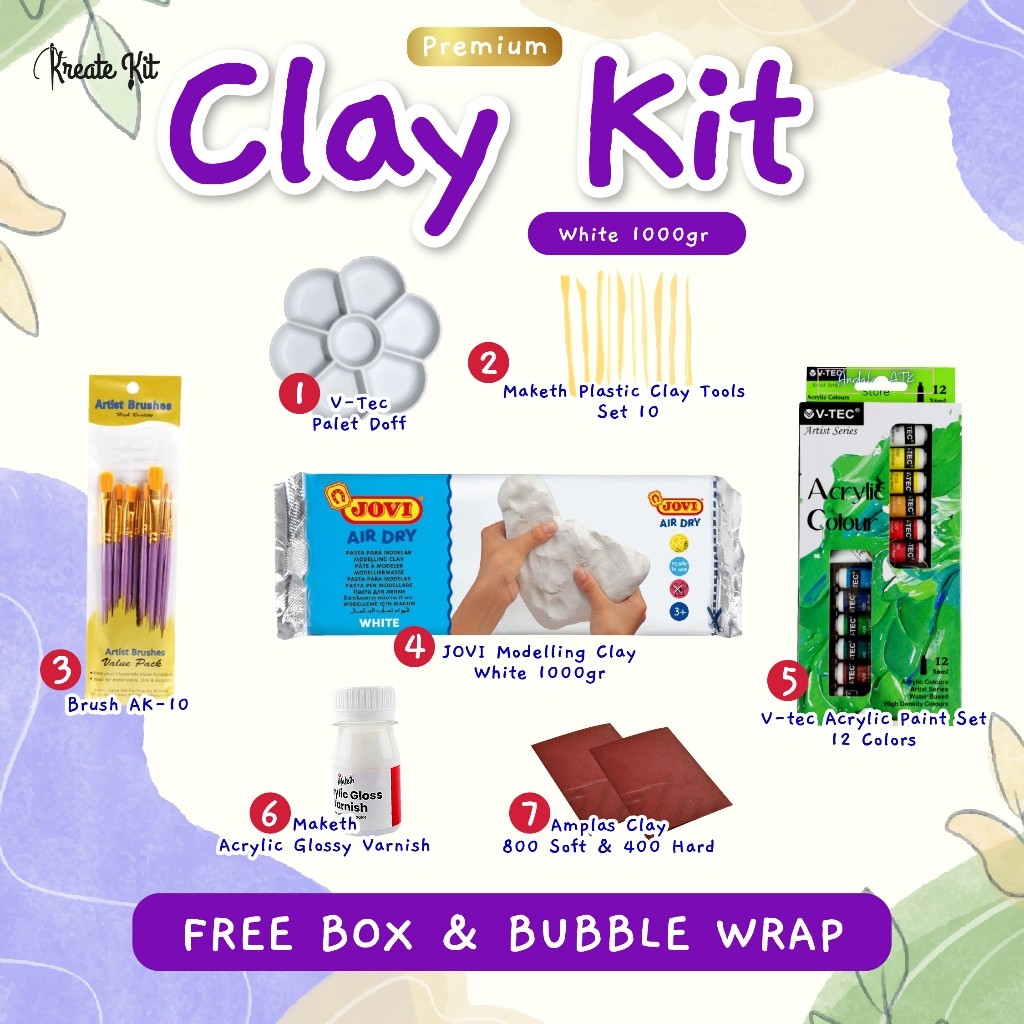 Jual F88KM Diy Clay Kit Set Lengkap Premium 500 Gr & 1 Kg Kerajinan ...