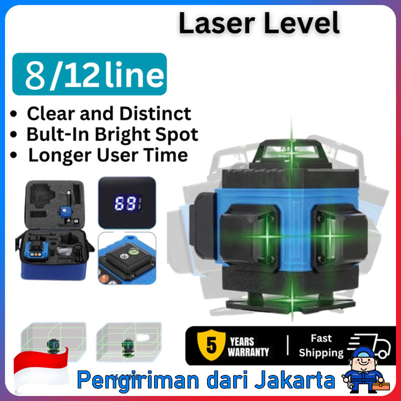 Jual laser multifungsi 8 line laser level bangunan waterpass laser ...