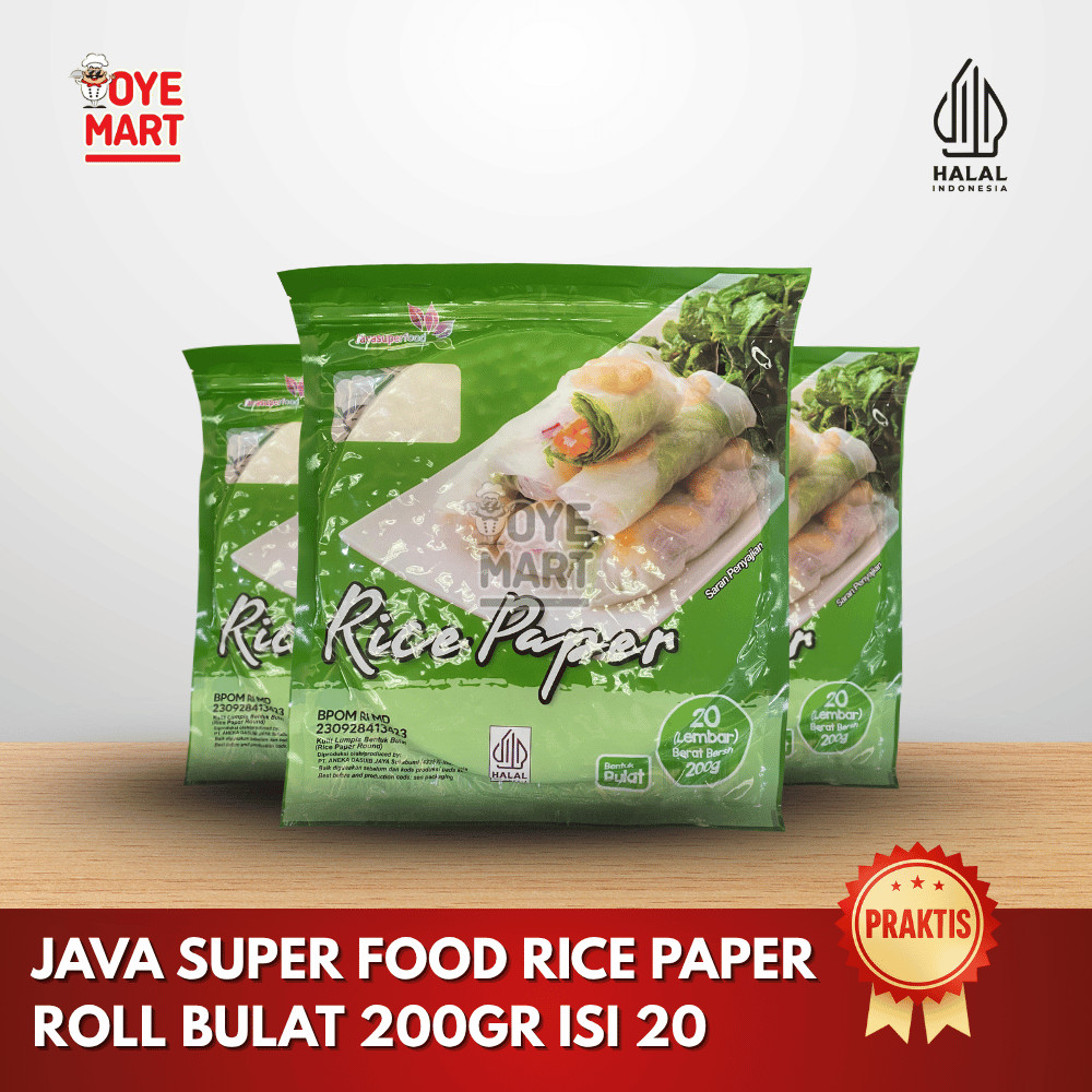 Jual JAVA SUPER FOOD RICE PAPER ROLL BULAT 200GR ISI 20/KULIT LUMPIA ...