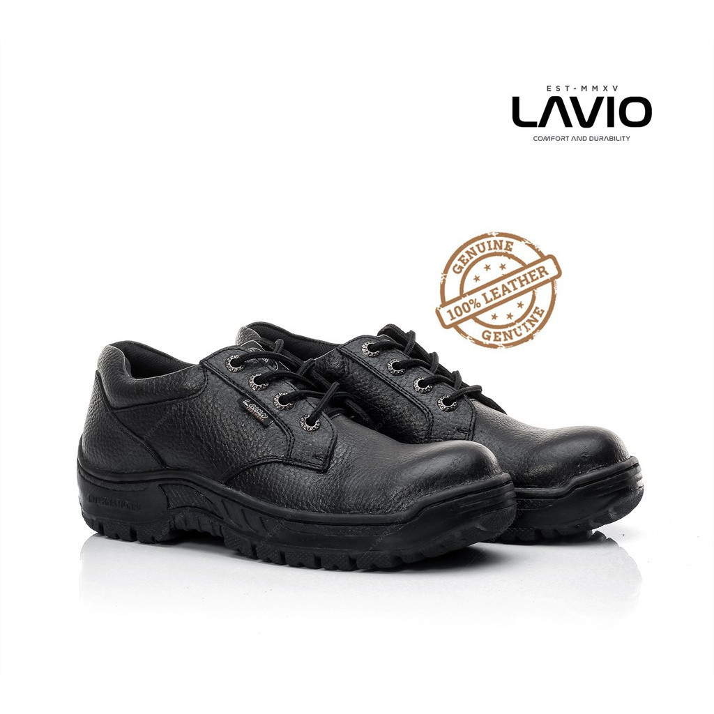Jual Lavio Sepatu Safety Boots Hitam Original Mars Ujung Besi Kulit ...