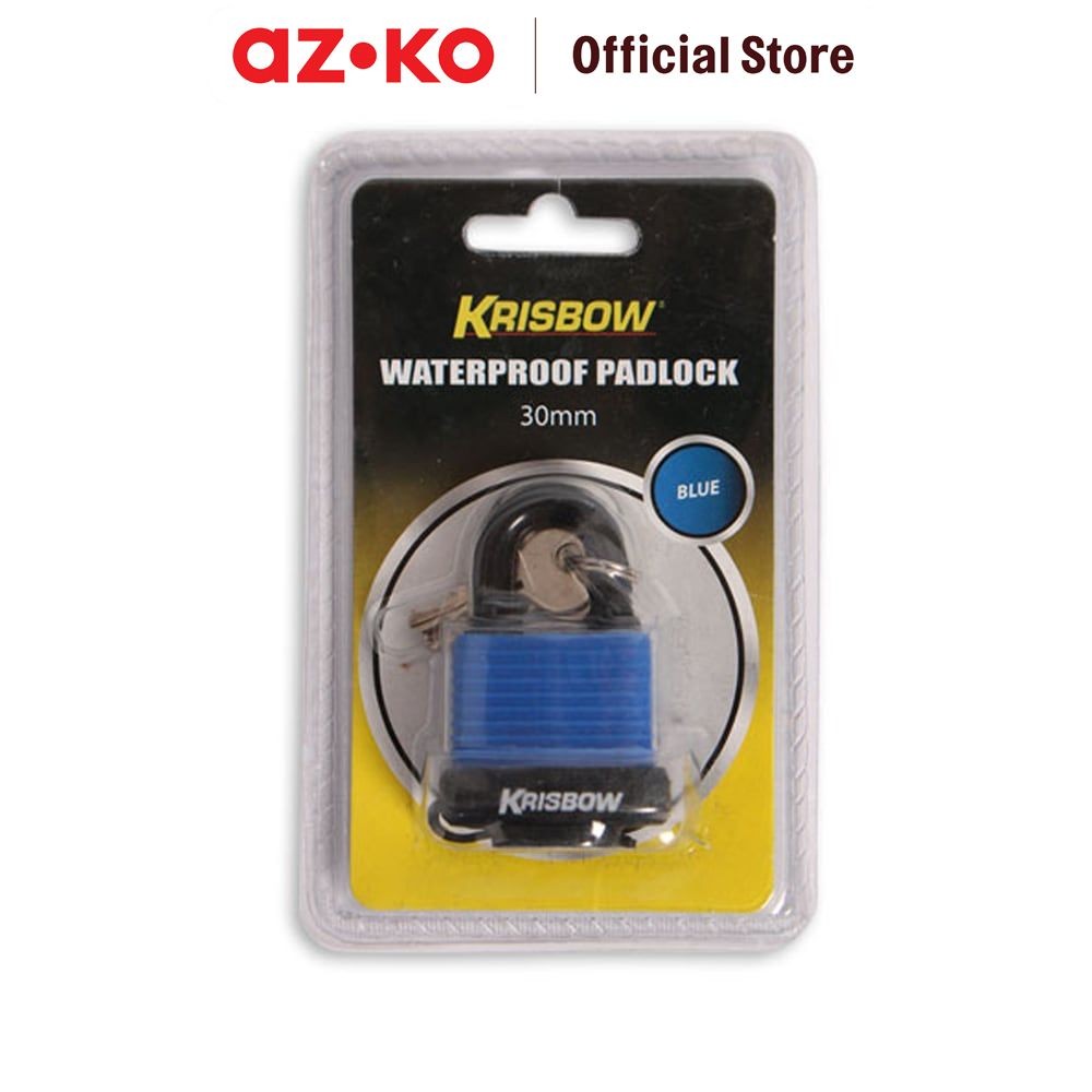 Jual AZKO Krisbow Gembok Tahan Air Short Beam 30 Mm - Biru Padlock ...