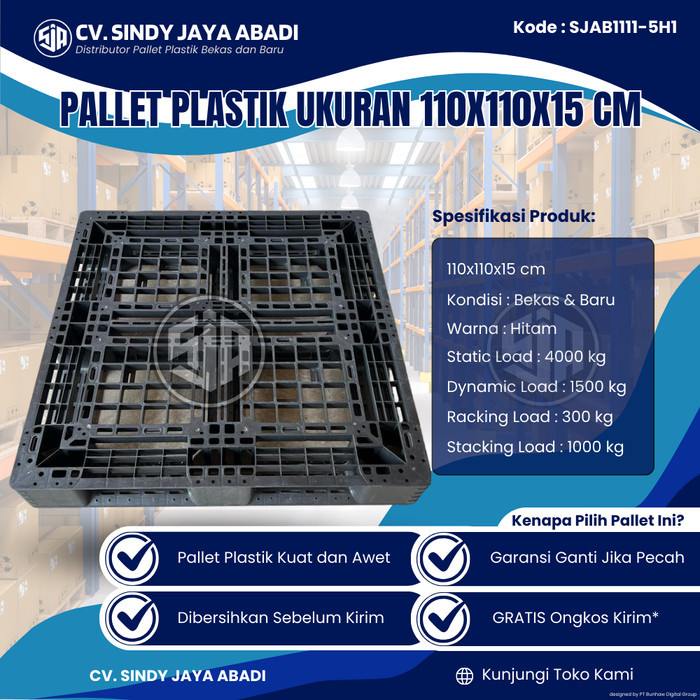 Jual Pallet Plastik Bekas Ukuran 110x110x15 cm - SJAB1111-5H1 / Pallet ...