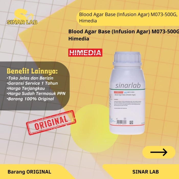 Jual Blood Agar Base (Infusion Agar) M073-500G, Himedia | Shopee Indonesia