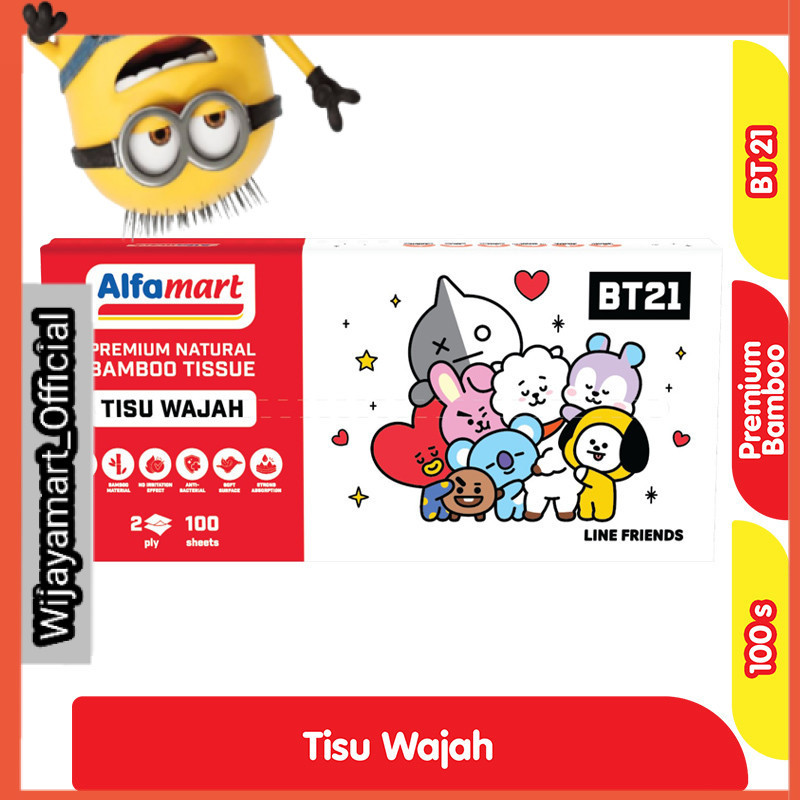 Jual Alfamart Tisu Wajah Bambu Premium BT21 100 s | Shopee Indonesia