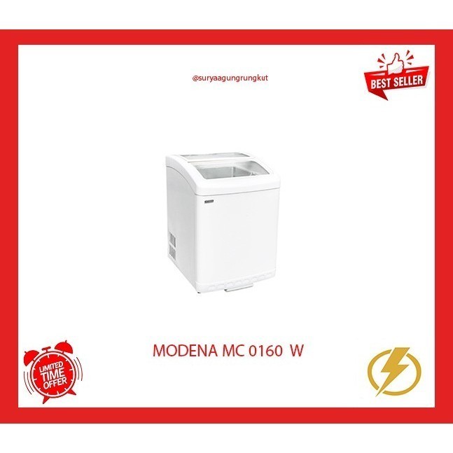 Jual FREEZER BOX MODENA SLIDING KACA 156 LITER 120 WATT MC - 0160 W ...
