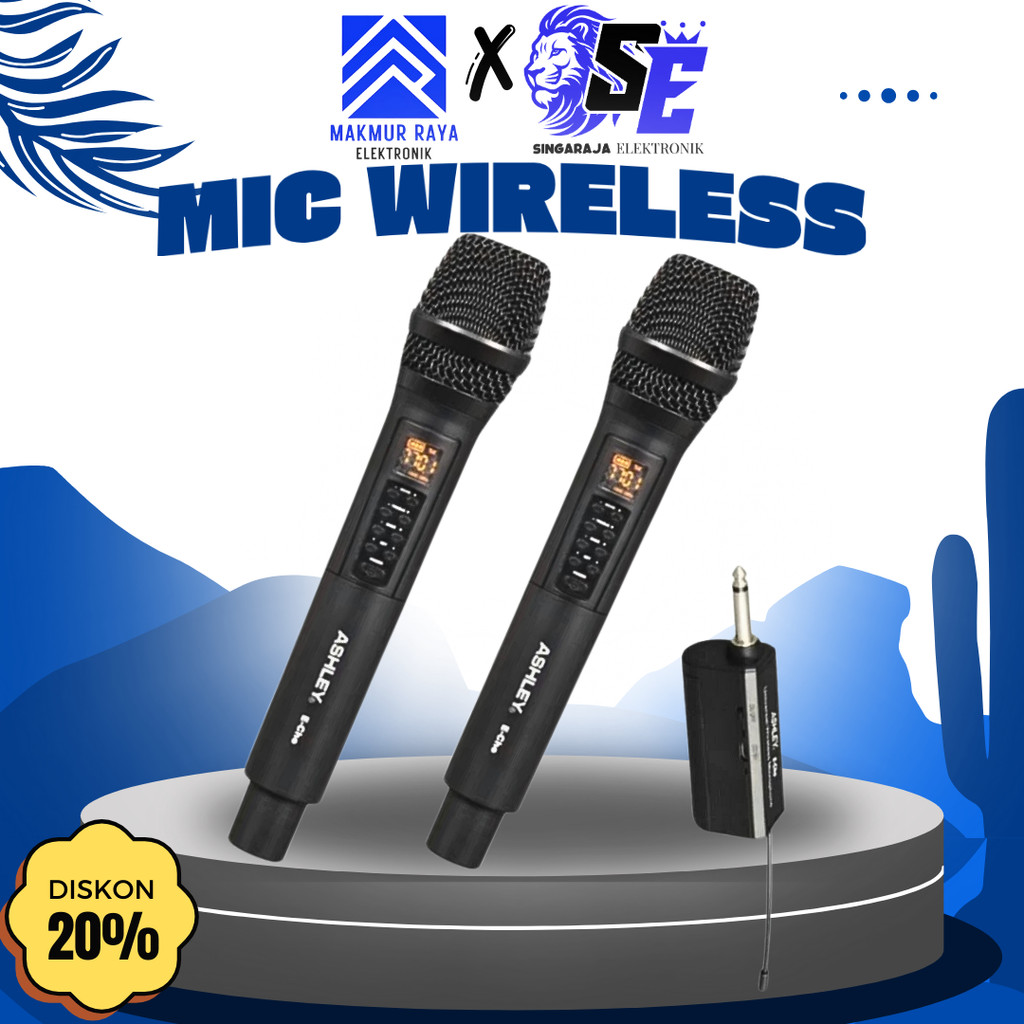 Jual ASHLEY Mic Wireless E-CHO Original 2 Handheld Microphone dengan ...