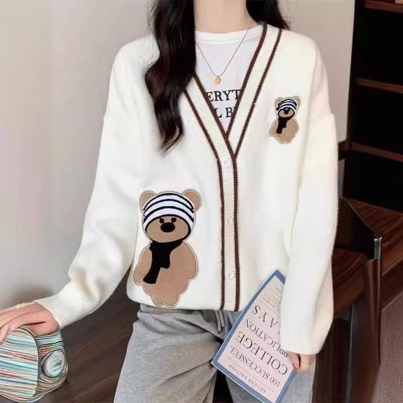 Jual NEW CARDI BIG BEAR ON SIDE TWO COLLOR | Shopee Indonesia