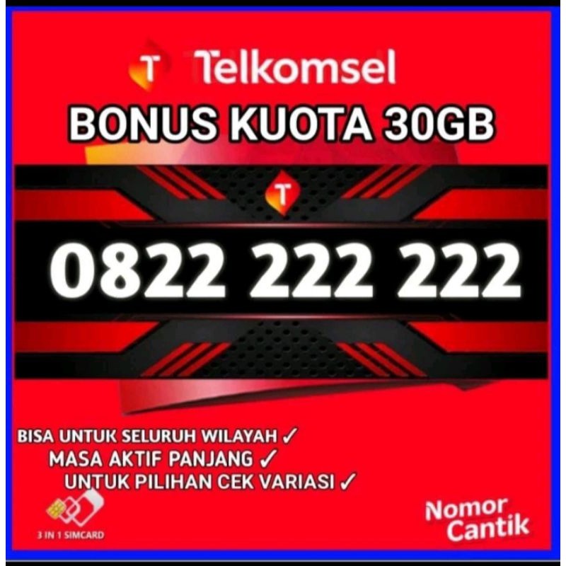 Jual Nomor Cantik Telkomsel 10 Digit suport jaringan 4G /5G Berlaku untuk seluruh wilayah ...