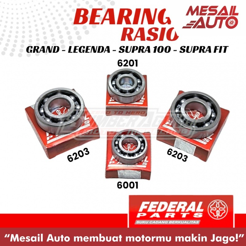 Jual Bearing Gigi Rasio Set 4 Pcs Grand Supra 100 Fit Legenda Revo Lama ...
