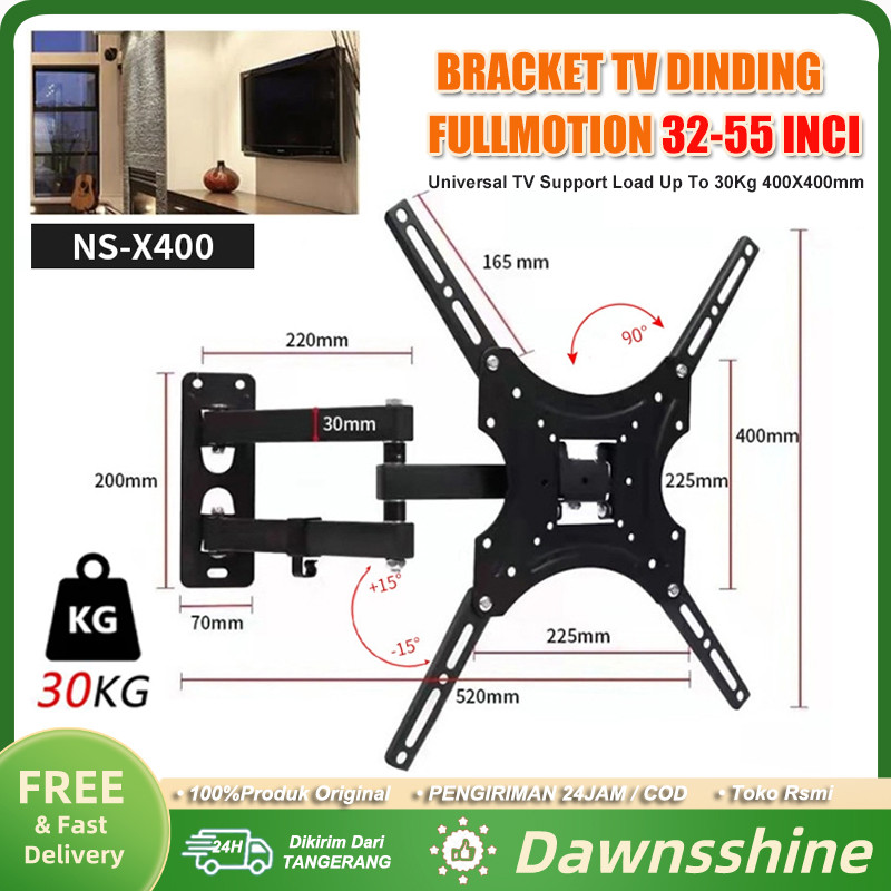 Jual 32-55 Inci Universal Retractable Arm TV Mounts Wall Mount Metal ...