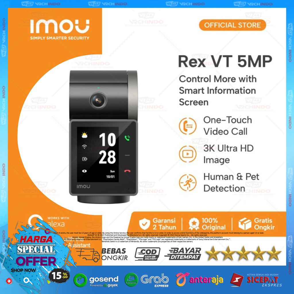 Jual IMOU REX VT 5MP | CCTV VIDEO INTERCOM 2.4" SCREEN + BATTERY PAN ...
