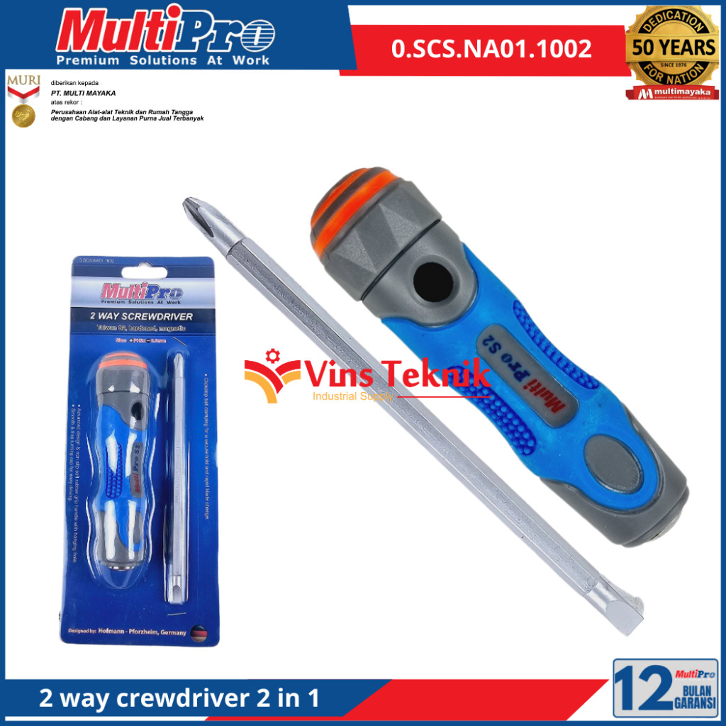 Jual Obeng Bolak Balik Min Plus 2 Way Screwdriver Multipro 2 in 1 ...