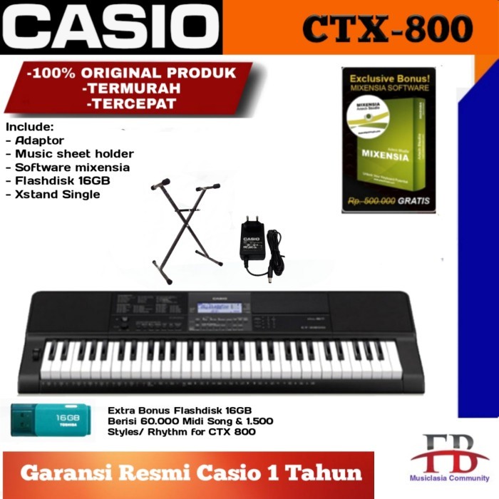 Jual Casio CTX800 Keyboard + Xstand + Sustain / CTX 800 / CTX-800 / CT ...