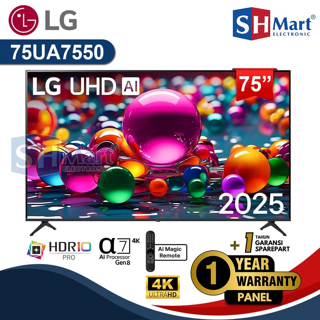 Jual Lg Smart Tv 75 inch 75UA7550PSA 4K UHD Ai HDR10Pro 75UA7550 Magic ...