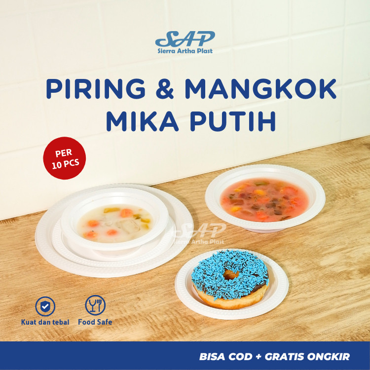 Jual PIRING MANGKOK MIKA PUTIH 10 PCS PIRING MANGKOK PLASTIK MACAM ...