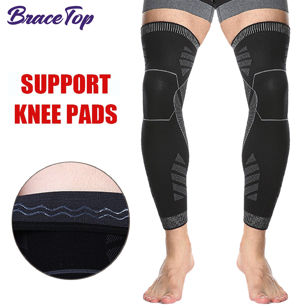 Jual BraceTop Long Leg Compression Sleeves,Full Leg Sleeve Long Knee ...