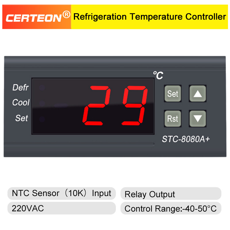 Jual STC-8080A+ Digital Temperature Controller Thermostat Switch for Freezer Refrigerator Cold ...