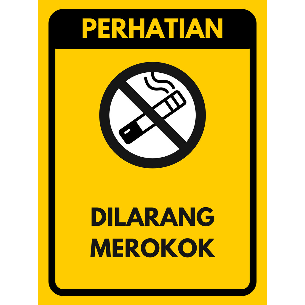 Jual [SGN]hiasan dinding rambu larangan "Dilarang!" merokok,di larang ...