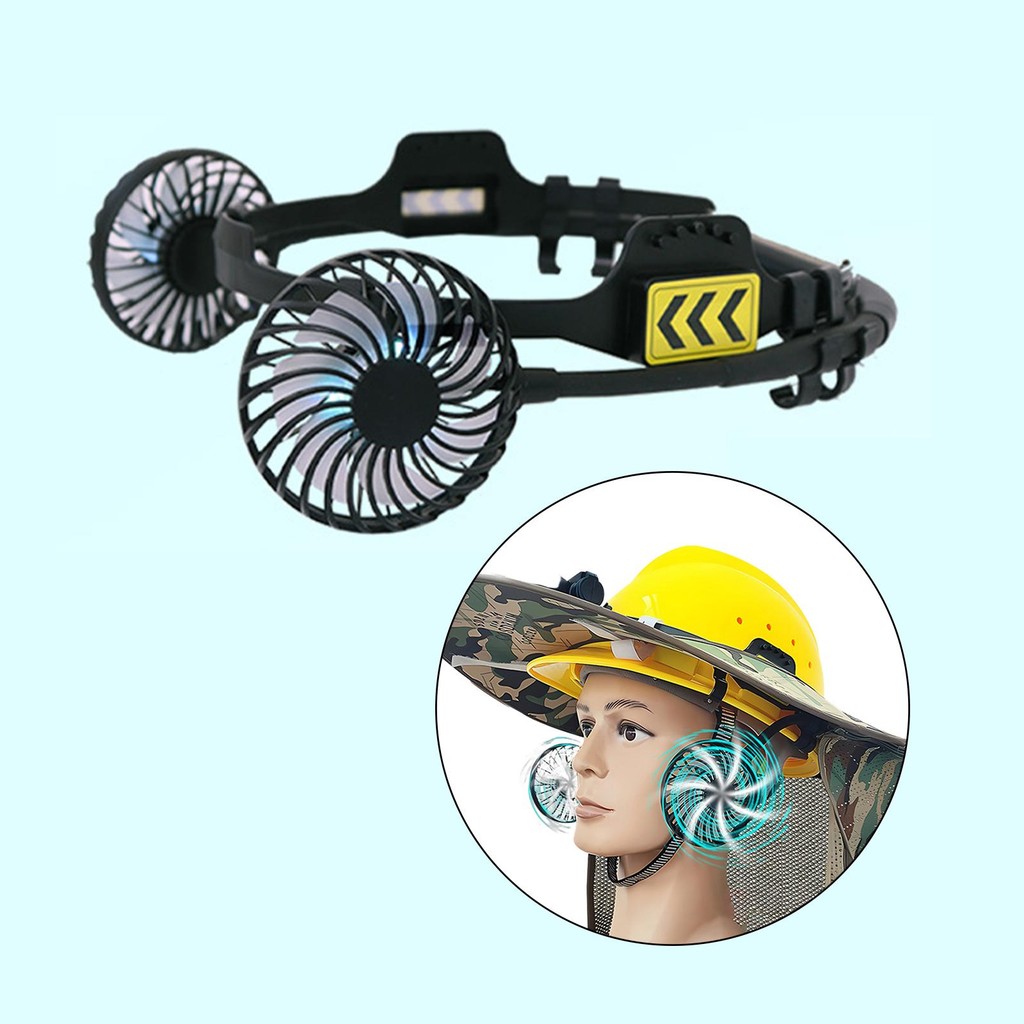 Jual Portable Hard Hat Fan Adjustable Powerful Wind External Fan Safety ...