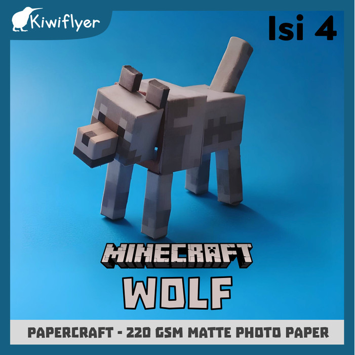 Jual DIY Papercraft Minecraft - Wolf / Serigala - isi 4 | Shopee Indonesia