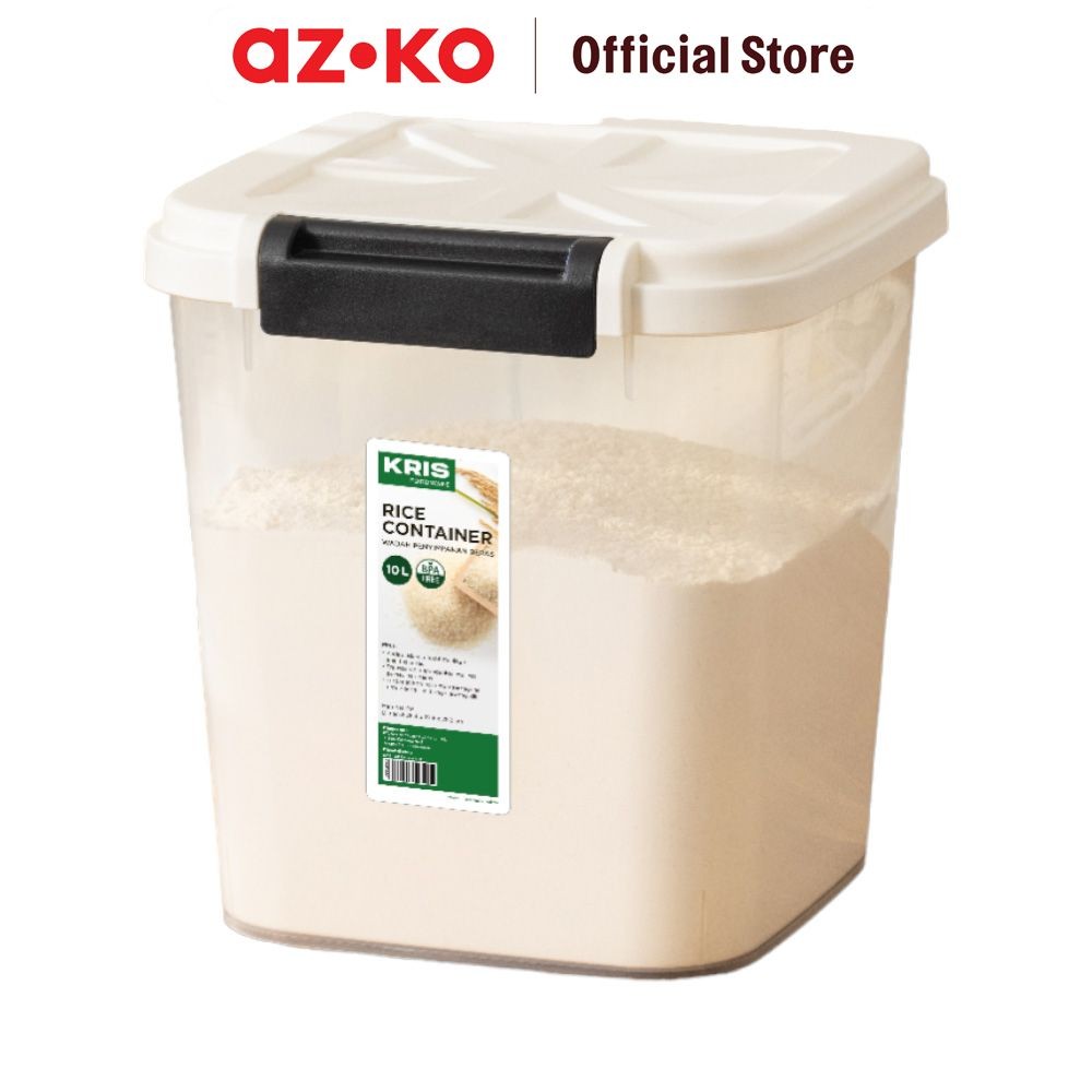 Jual AZKO Kris Tempat Beras - Putih Rice Container Food Grade Kotak ...