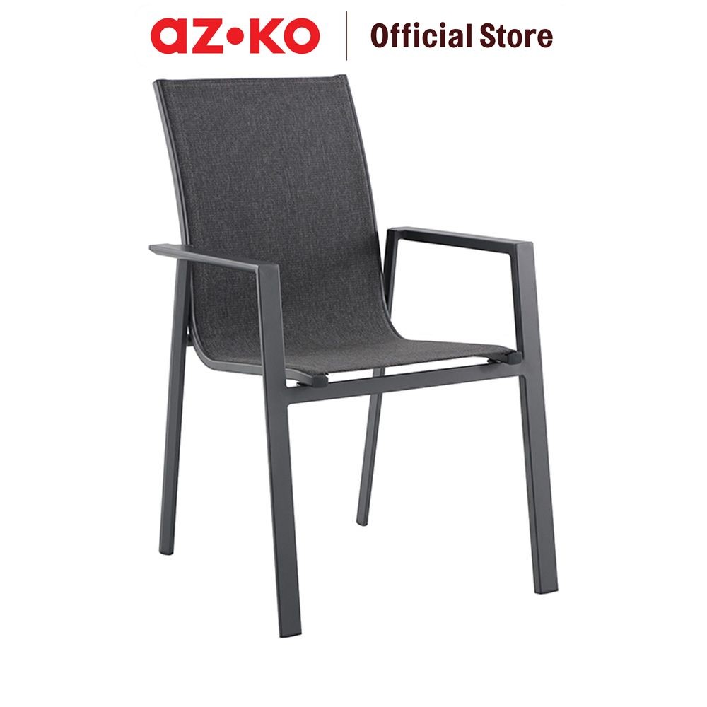 Jual AZKO Kursi Makan Fabric Aluminium Y - Abu-Abu Dining Chair Tempat ...