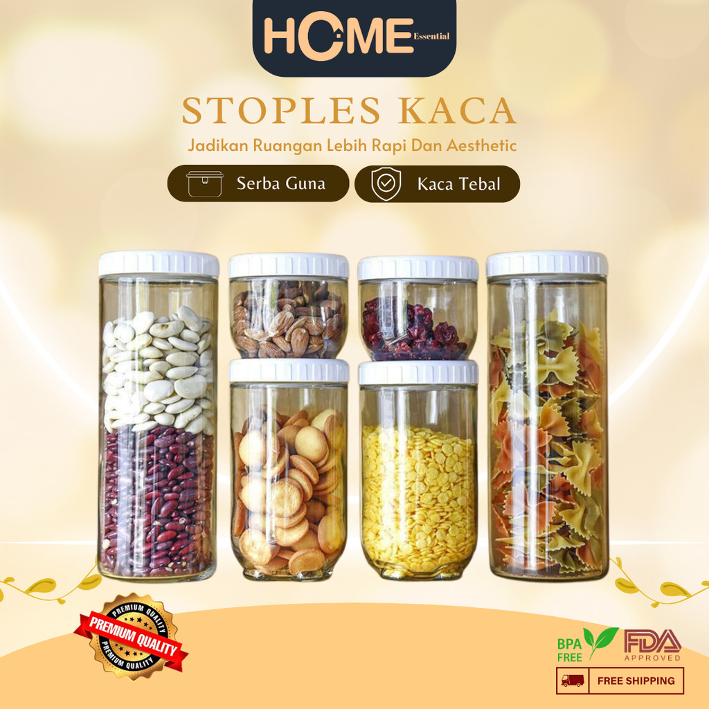 Jual 4IN1 Stoples Kaca / Toples Kotak Snack Kedap Udara Penyimpanan ...