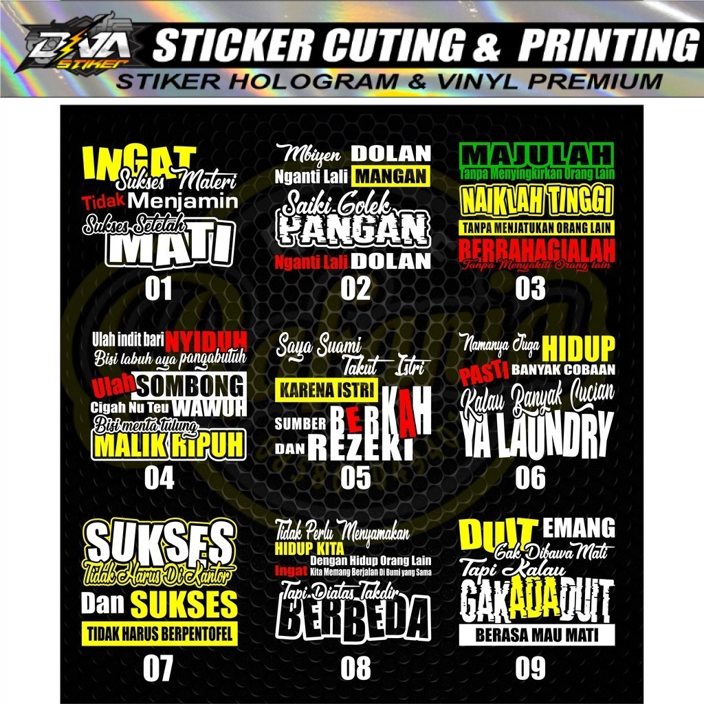 Jual stiker skotlet kaca pintu mobil TRUCK/PICK UP/L300 STIKER CUTTING KATA KATA UNIK part 3 ...