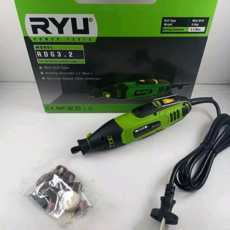 Jual RYU RDG 3,2 MINI DIE GRINDER RDG SET TUNER SET GERINDA / BOR MINI BERGARANSI!! | Shopee ...