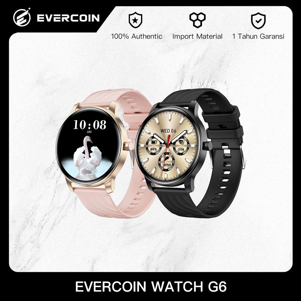 Jual [LIVE] EVERCOIN G6 SMARTWATCH WaterProof Layar Bulat Fitur Voice ...