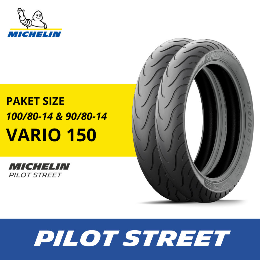 Jual Sepasang Ban Motor Vario 150 Michelin Pilot Street 100-80 dan 90 ...