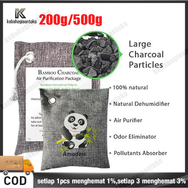 Jual 200g/500g Air Purifier Dehumidifier Alami Hapihome Arang Bambu ...