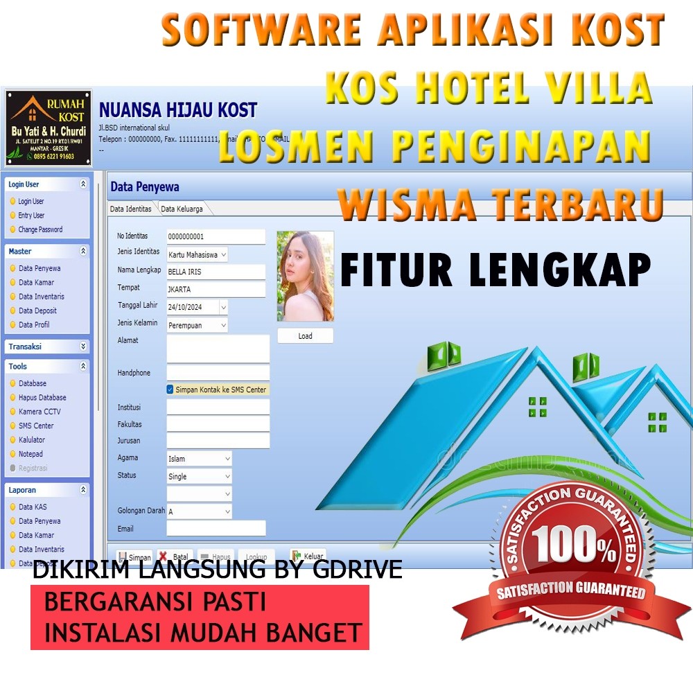 Jual SOFTWARE APLIKASI KOST KOS HOTEL VILLA LOSMEN PENGINAPAN WISMA ...