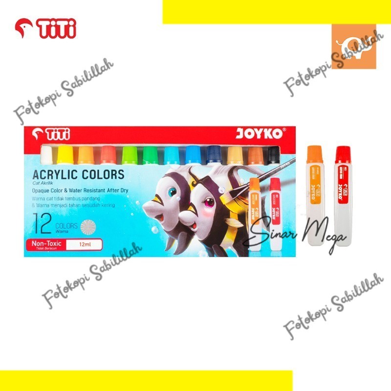 Jual Joyko Titi Acrylic Colors Cat Akrilik ACC-12ML-12 Warna Colors ...