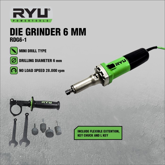 Jual RYU Mesin Tuner - Gerinda Botol 6 Mm Die Grinder RDG6-1 - Obi ...