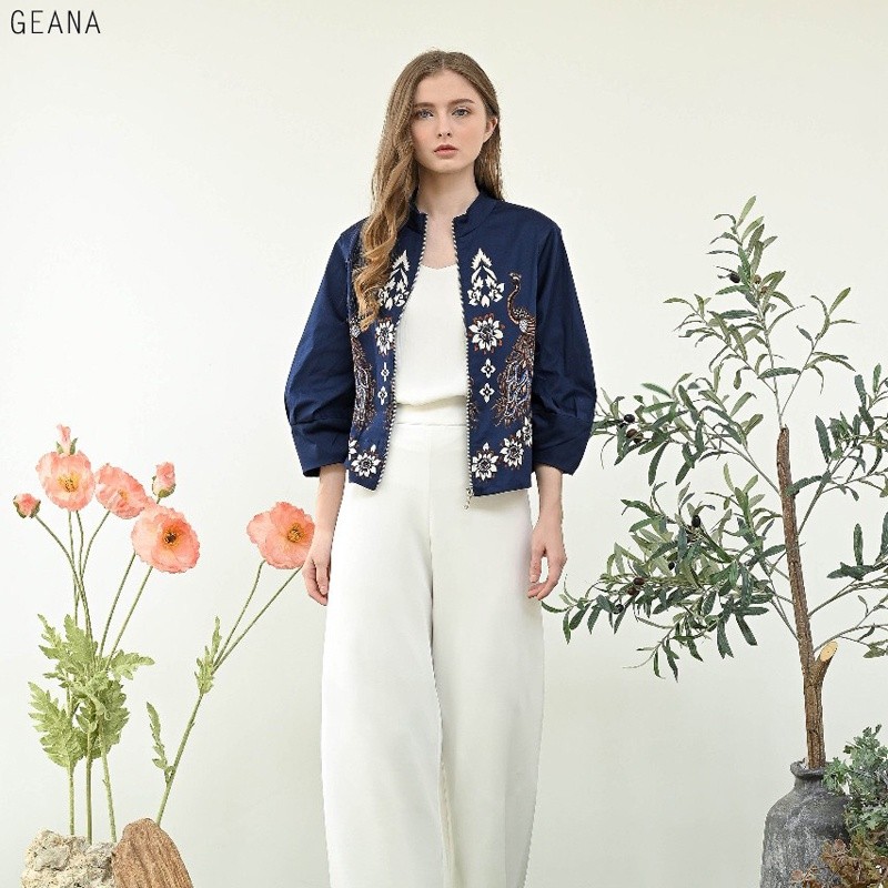 Jual GEANA JACKET STANDAR & JUMBO - JACKET BATIK WANITA | Shopee Indonesia