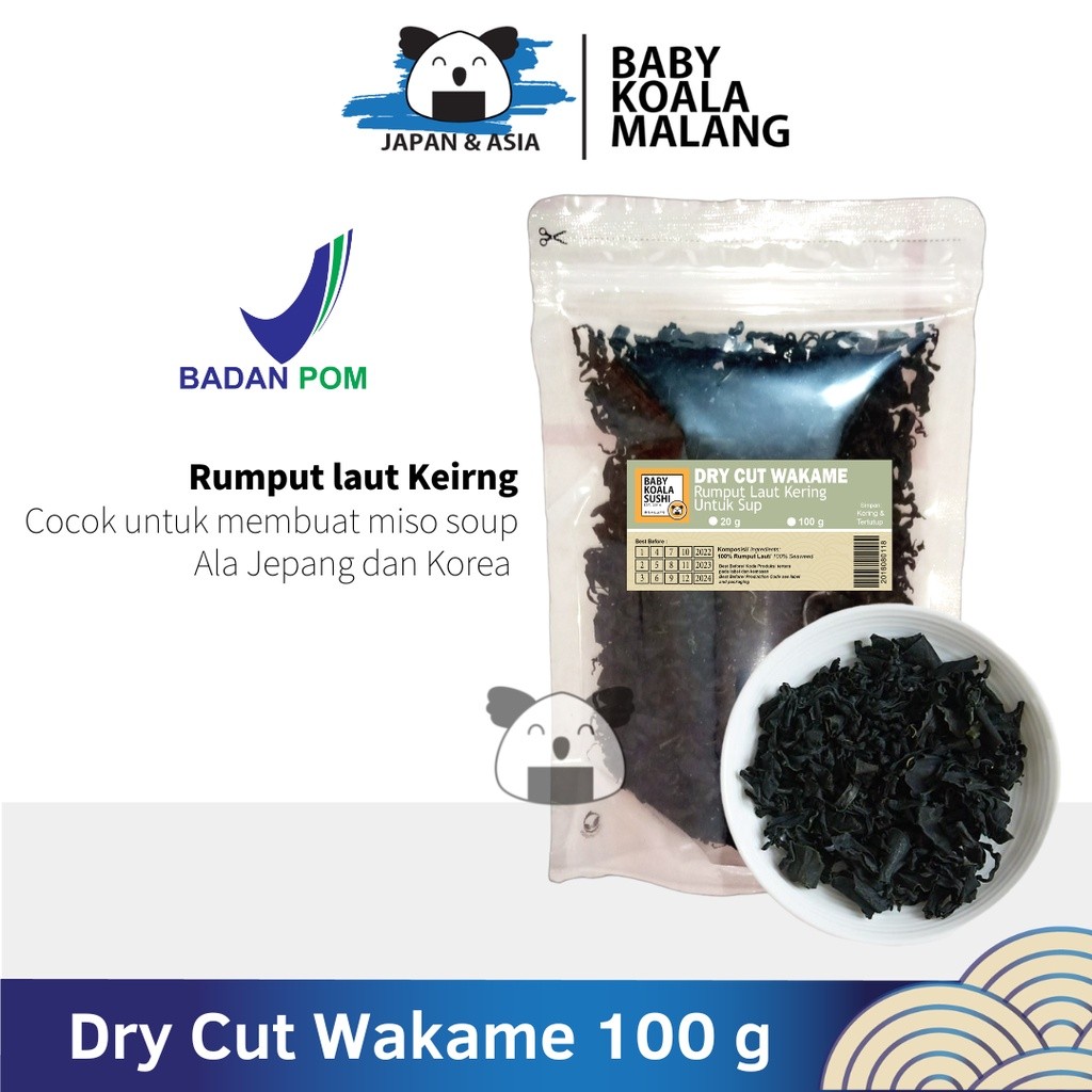 Jual DRY WAKAME Rumput Laut Kering 100 g │ Dried Cut Wakame Import for ...