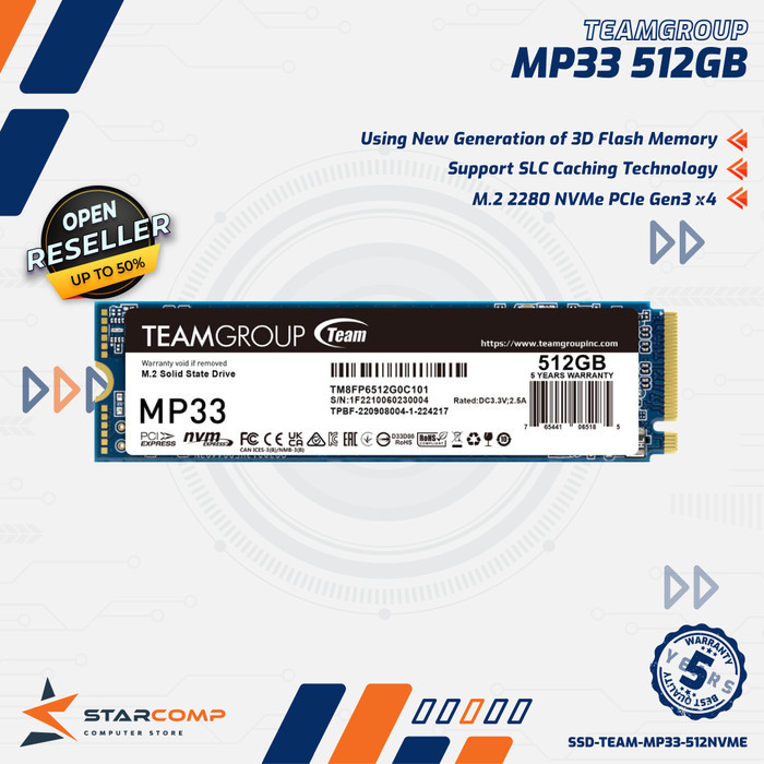 Jual Teamgroup MP33 512GB M.2 NVMe 2280 Gen3x4 SSD | Shopee Indonesia