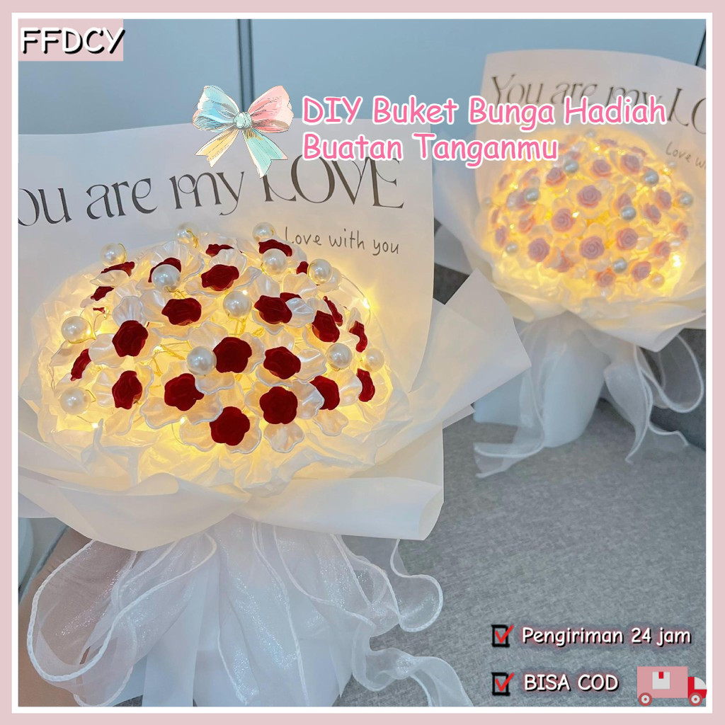 Jual LED Buket Wisuda / Buket Wisuda / Buket Bunga Artificial/Diy Buket ...