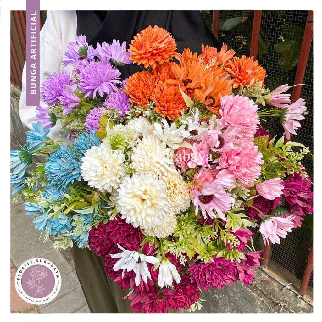 Jual Bunga Pom-Pom Mix Aster x6/ Bunga Buket Mix Import Murah Bunga ...