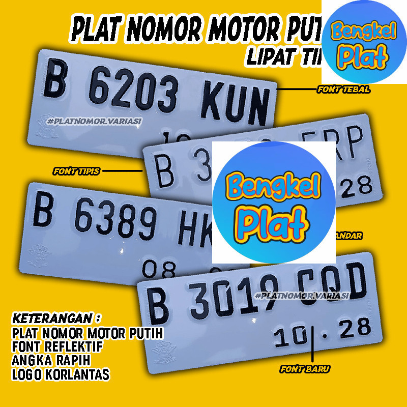 Jual plat nomor motor sudah ada logo dan baut tanam ukuran minimalis ...